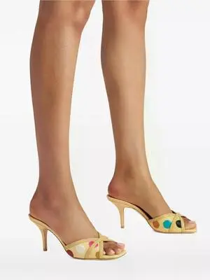 MALONE SOULIERS Perla Polka-dot Raffia Sandals