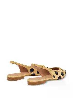 MALONE SOULIERS Polka-dot Raffia Slingback Flats