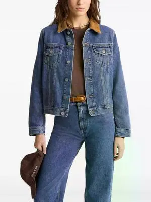 Sporty & Rich Contrasting Collar Cotton Denim Jacket