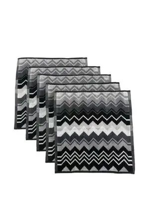 Missoni Giacomo Zigzag-pattern Face Towels - Grey