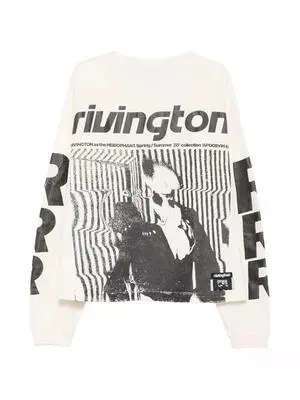 RIVINGTON ROI REBIS Graphic-print Long-sleeve T-shirt - Neutrals