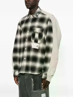 Mihara Yasuhiro Check-pattern Distressed-effect Shirt