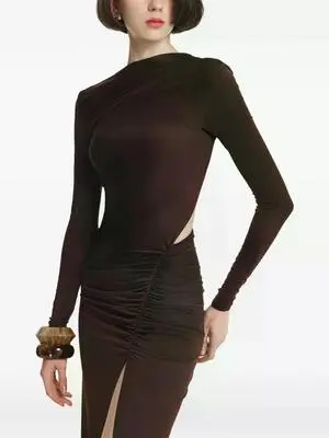 2310 STUDIO Ruched Open-back Maxi Dress