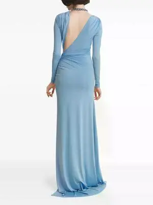 2310 STUDIO Ruched Detail Side Slit Maxi Dress