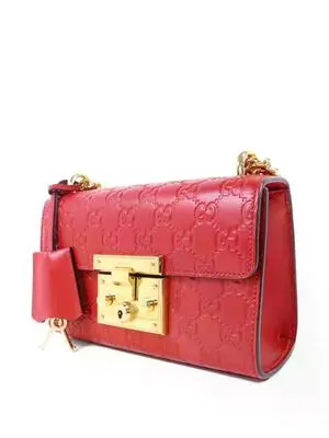 Gucci Padlock Gg Supreme Shoulder Bag - Red