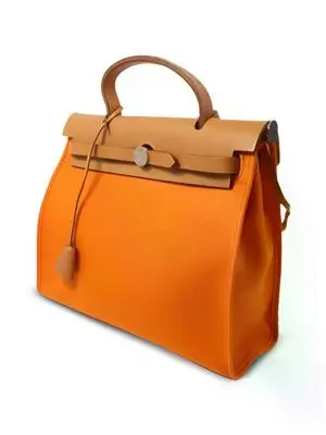 Hermès 2013 Pm Herbag 2 Way Canvas Tote Bag - Orange