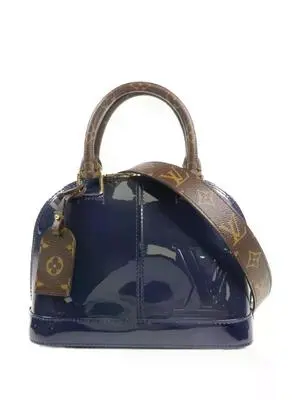 LOUIS VUITTON Louis Vuitton Alma BB Monogram Vernis Tote Bag Blue
