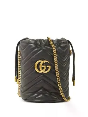 Gucci Gg Marmont Bucket Bag - Black