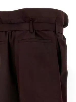 Saint Laurent Belted Paper-bag Waist Trousers - Brown