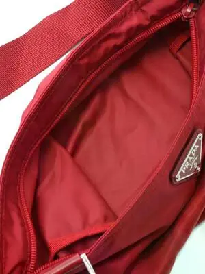 Prada Enamel Triangle Logo Crossbody Bag