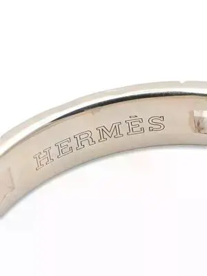 Hermès 18kt White Gold Hercules Engraved Logo Ring