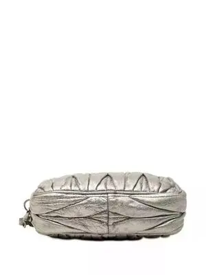 Miu Miu Matelasse Metallic Nappa Double Zip Pouch