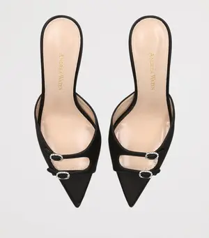 ANDREA WAZEN Carol Heeled Mules 75 - Black