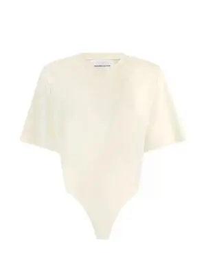 Manière De Voir Mia Short-sleeve Bodysuit - Neutrals