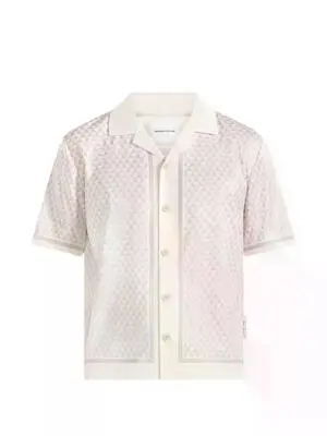 Manière De Voir Idriss Eiffel Monogram Satin-finish Shirt - Neutrals
