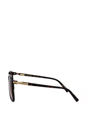 Valentino Garavani Vlogo Tortoiseshell-effect Geometric Sunglasses