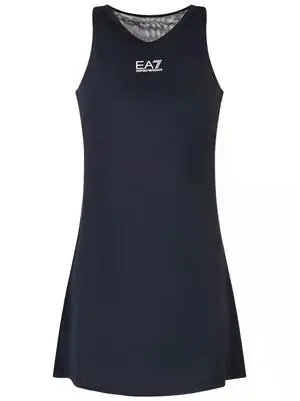EA7 Logo Print Sleeveless Minidress - Blue