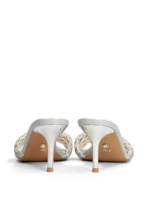 TWENTY FOURHAITCH Crystal-embellished Braided Mules