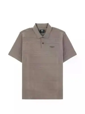 BOSS X Aston Martin Horizontal-stripe Cotton Polo Shirt - Grey