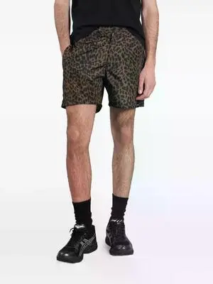 Aspesi Leopard Print Swim Shorts - Brown