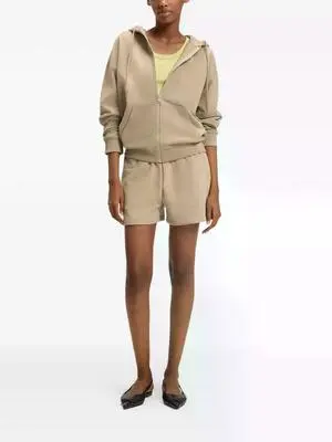 Hugo Full-zip Drawstring Hoodie With Embroidered Logo