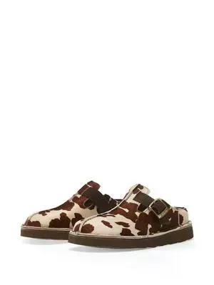 Clarks Cow Print Calf Hair Buckled Sneakers