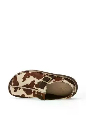 Clarks Cow Print Calf Hair Buckled Sneakers