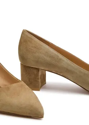 GIANVITO ROSSI Piper 45 Suede Pointed Toe Pumps