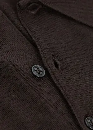 John Smedley Caverhill Merino Wool Polo Shirt - Brown