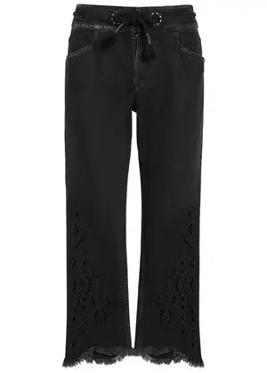 Isabel Marant Étoile Alison Cropped Cut-out Jeans - Black