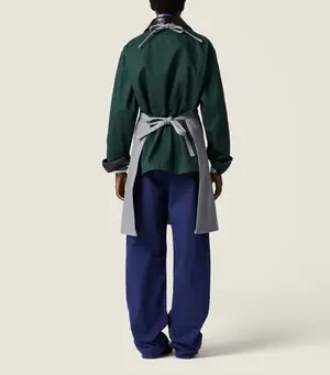 Miu Miu Cotton Chore Jacket With Leather Collar - Green