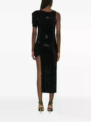 DUNESI Embellished One-shoulder Midi Dress