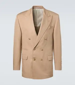 Brunello Cucinelli Silk And Linen Blazer Brown