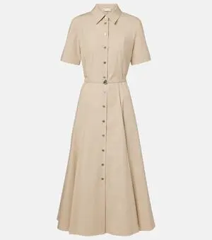 Tory Burch Belted Cotton-blend Shirt Dress