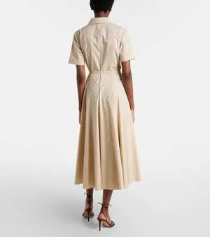 Tory Burch Belted Cotton-blend Shirt Dress