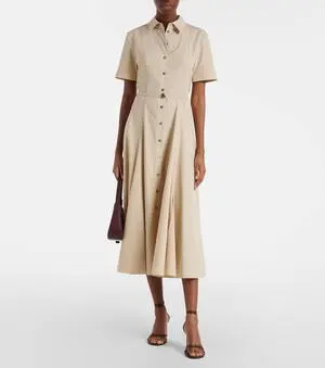 Tory Burch Belted Cotton-blend Shirt Dress