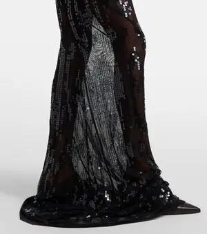 Rick Owens One-shoulder Sequin Gown