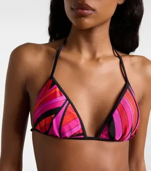 Emilio Pucci Printed Triangle Bikini Top - Multicoloured