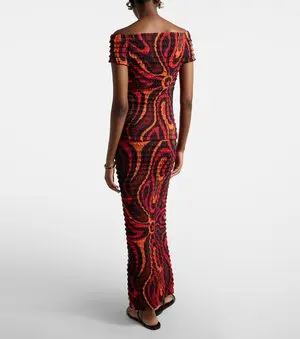 Emilio Pucci Occhi Smocked Maxi Skirt - Multicoloured