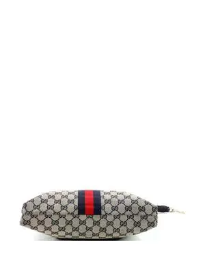Gucci Front Pocket Web Messenger Gg Canvas Small Crossbody Bag