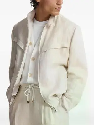 Brunello Cucinelli Chevron Linen Jacket