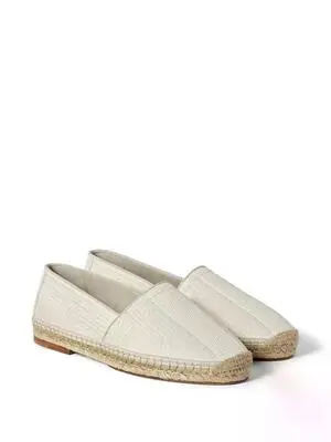 Brunello Cucinelli Techno Raffia And Suede Espadrilles With Piped Edges