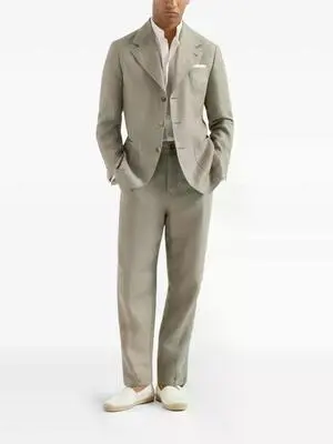 Brunello Cucinelli Linen Shirt With Mandarin Collar