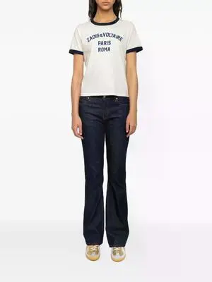 Zadig&Voltaire Logo Print Cotton T-shirt - Neutrals