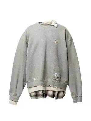 Mihara Yasuhiro Layered Design Distressed Sweatshirt - Grey
