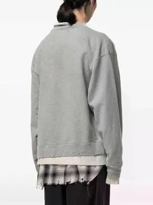 Mihara Yasuhiro Layered Design Distressed Sweatshirt - Grey