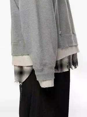 Mihara Yasuhiro Layered Design Distressed Sweatshirt - Grey