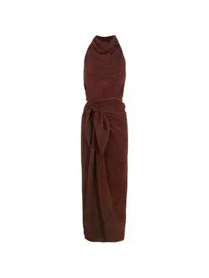 CORTANA Corallo Printed Silk Dress