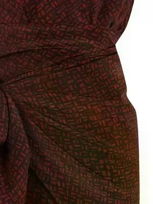 CORTANA Corallo Printed Silk Dress
