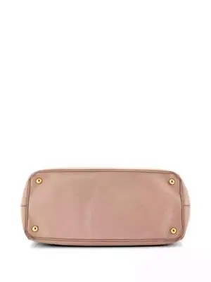Prada Saffiano Leather Double Zip Tote Bag - Neutrals